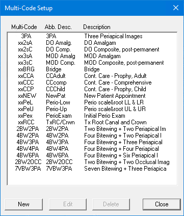 Editing a multi-code